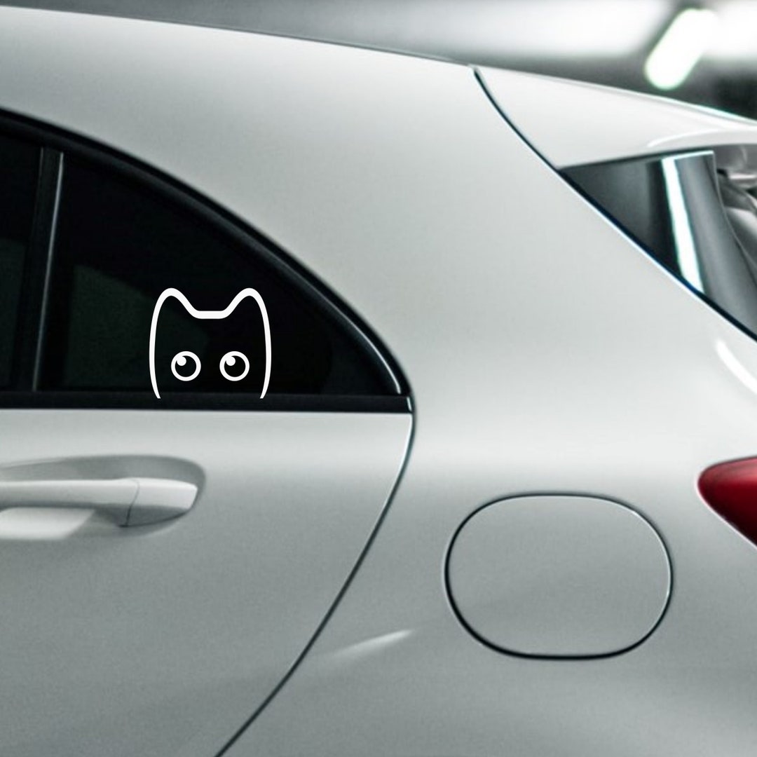Peeking Cat Decal, Peeker Decal, Cute Kitty Decal, Cat Car Decal, Car ...