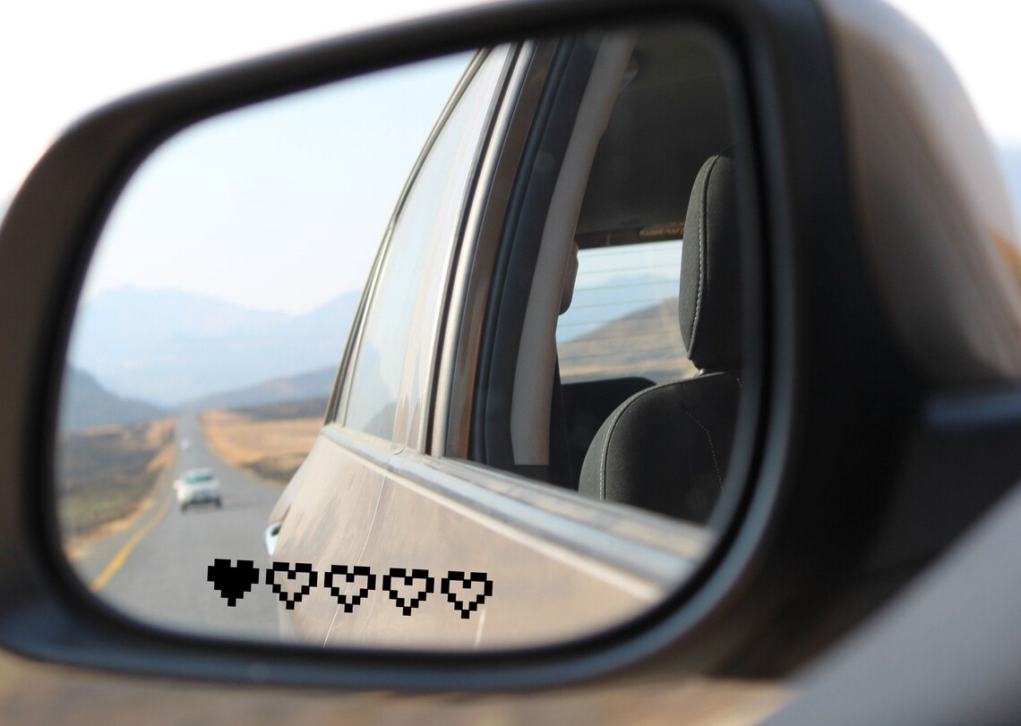 Pixelated Heart Side Mirror Decal Wing Mirror Decal Rearview - Etsy