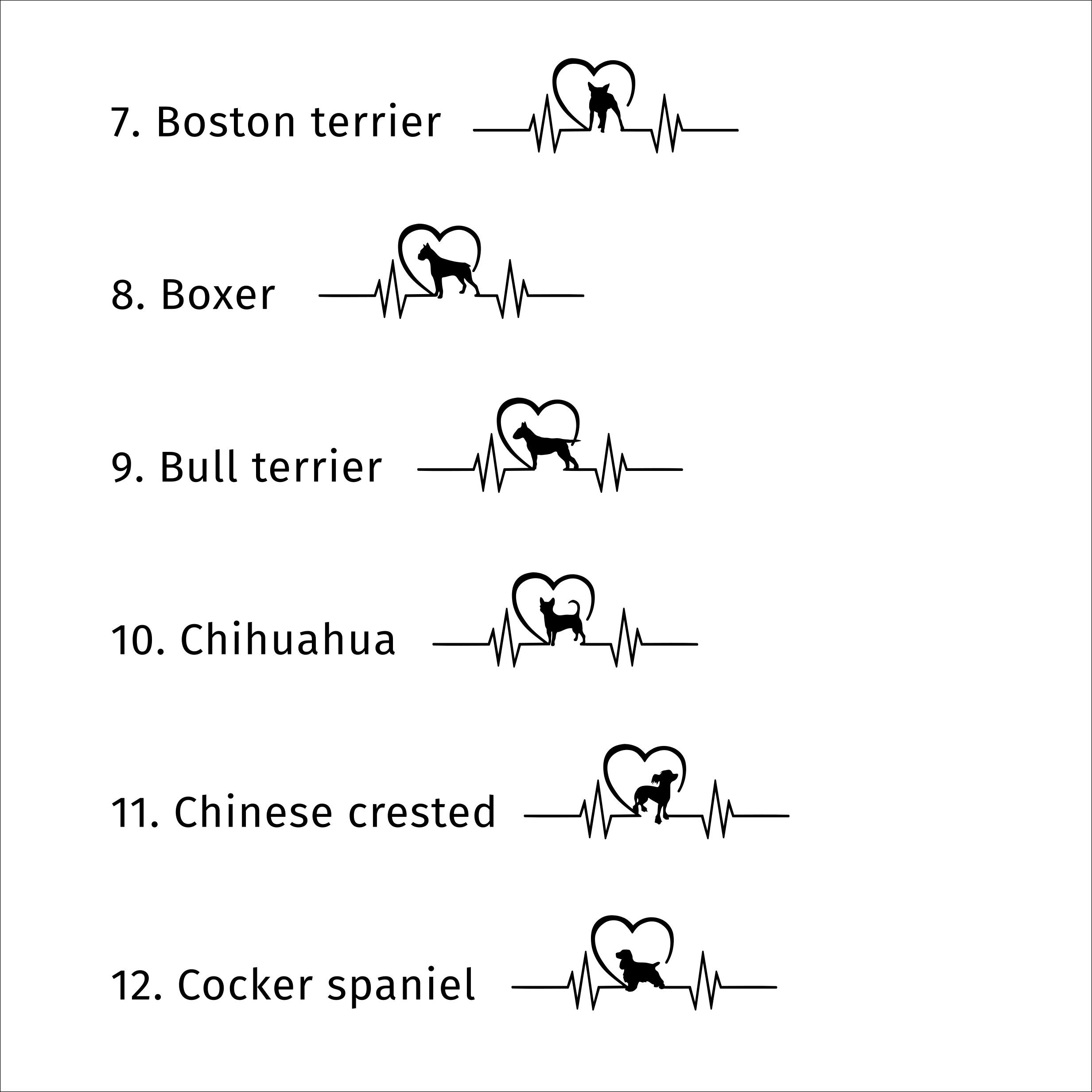 Dog Heartbeat Decal 40 Dog Breeds to Choose From Vinyl Decal - Etsy