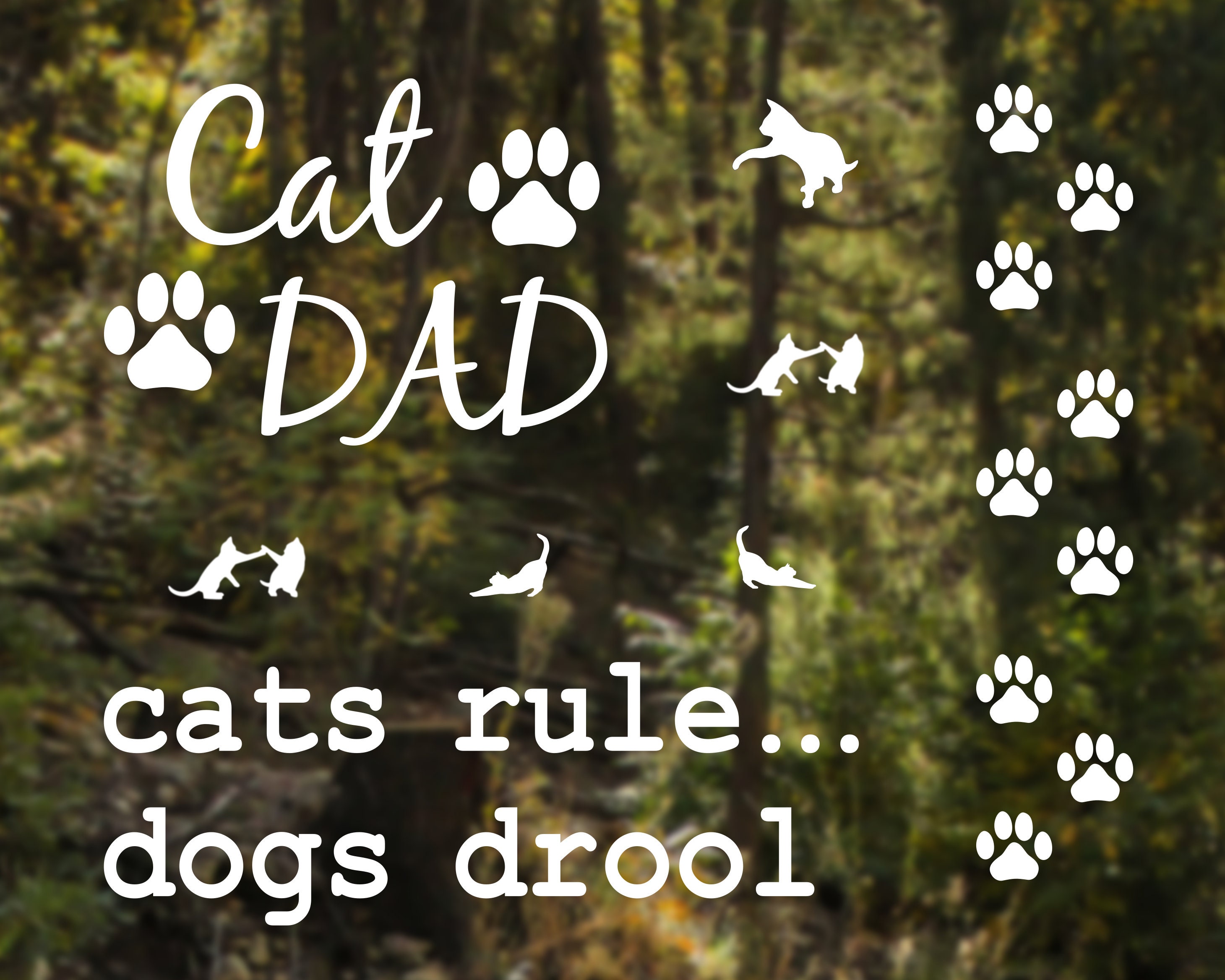 Cat Dad Car Decal Set 2 Full Size Decals 3 Mirror Decals 5 - Etsy