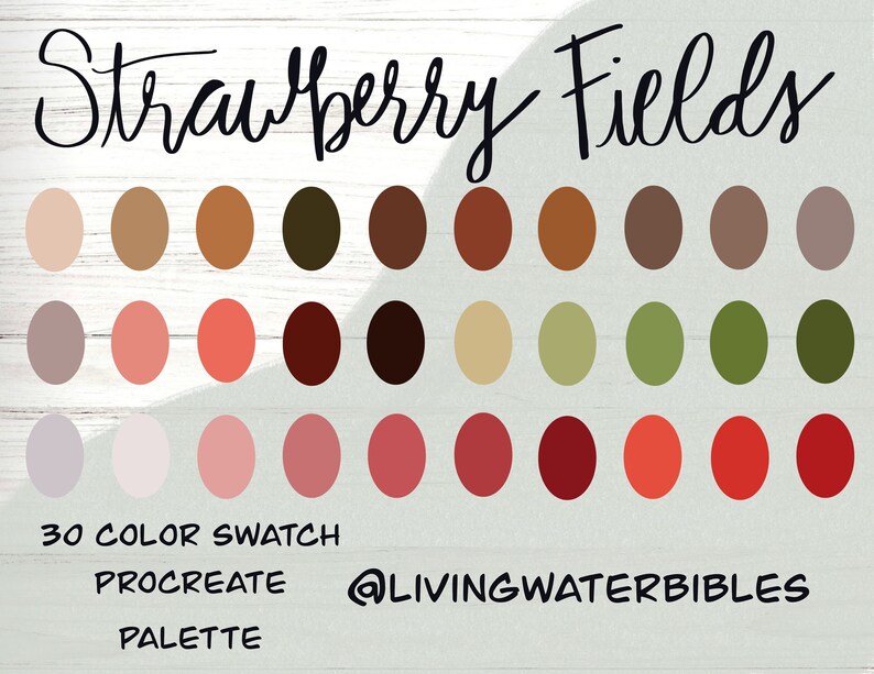 Strawberry Fields Procreate Color Palette / Color Swatches / - Etsy