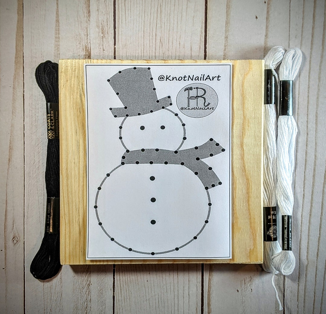 DIY String Art Kit: Snowman 5.5" by 5.5" - Etsy