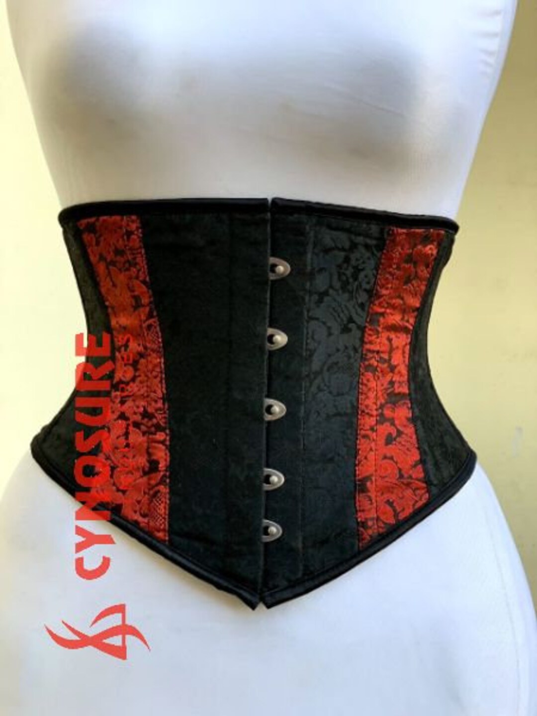 New Women Underbust Red Brocade Steel Boned Fashion Wear Corset Steel