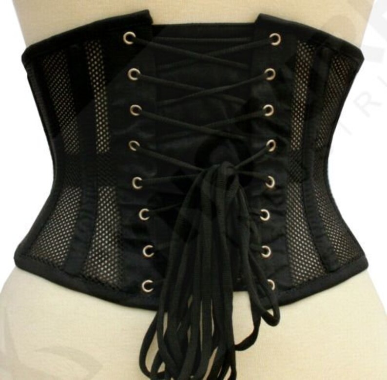 Women Mesh Underbust Corset Heavy Duty Steel Boned Corset Waist ...