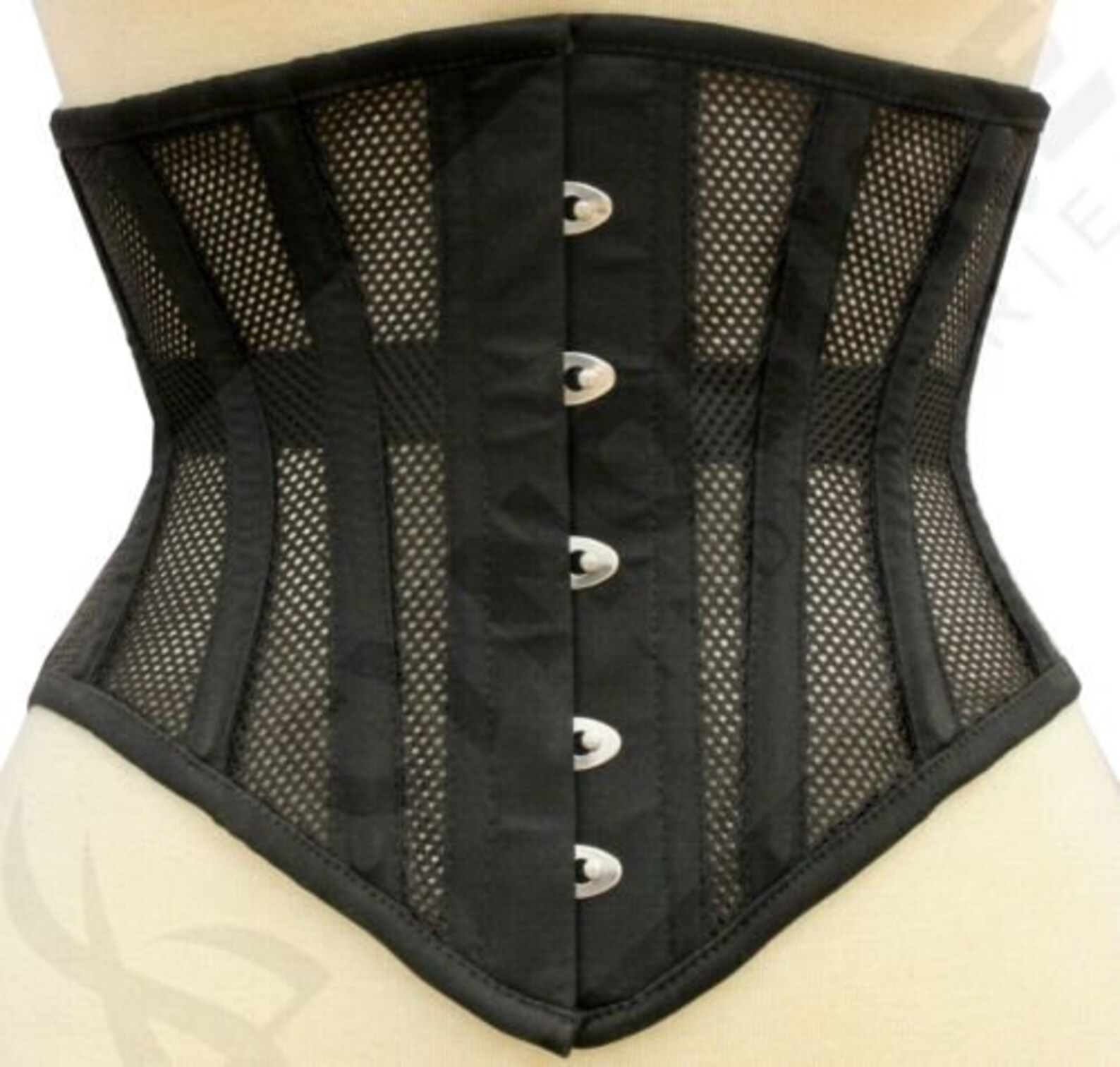 Women Mesh Underbust Corset Heavy Duty Steel Boned Corset Waist ...