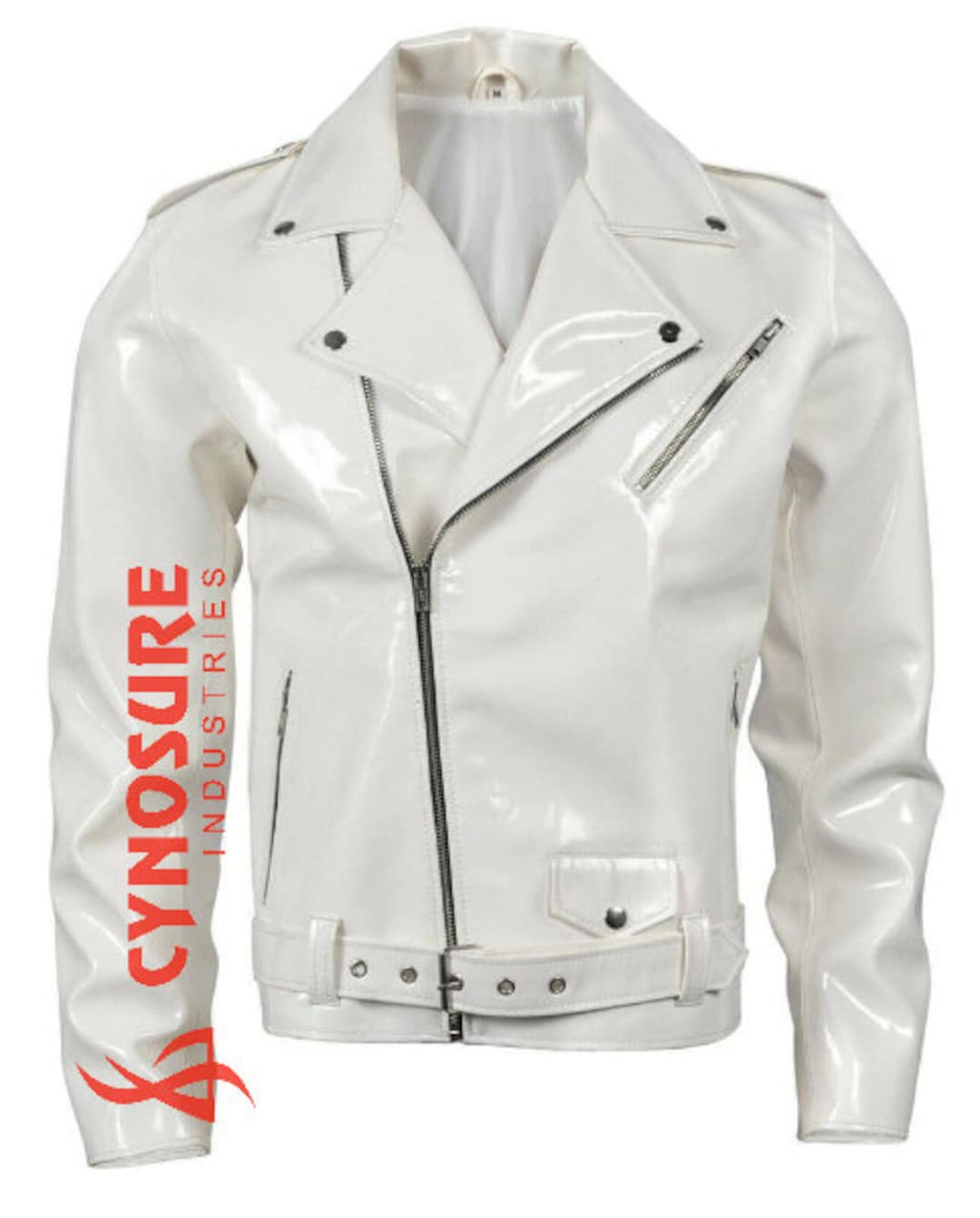 Gothic Handmade Gothic Moto White PVC Vinyl Jacket Stylish Men ...
