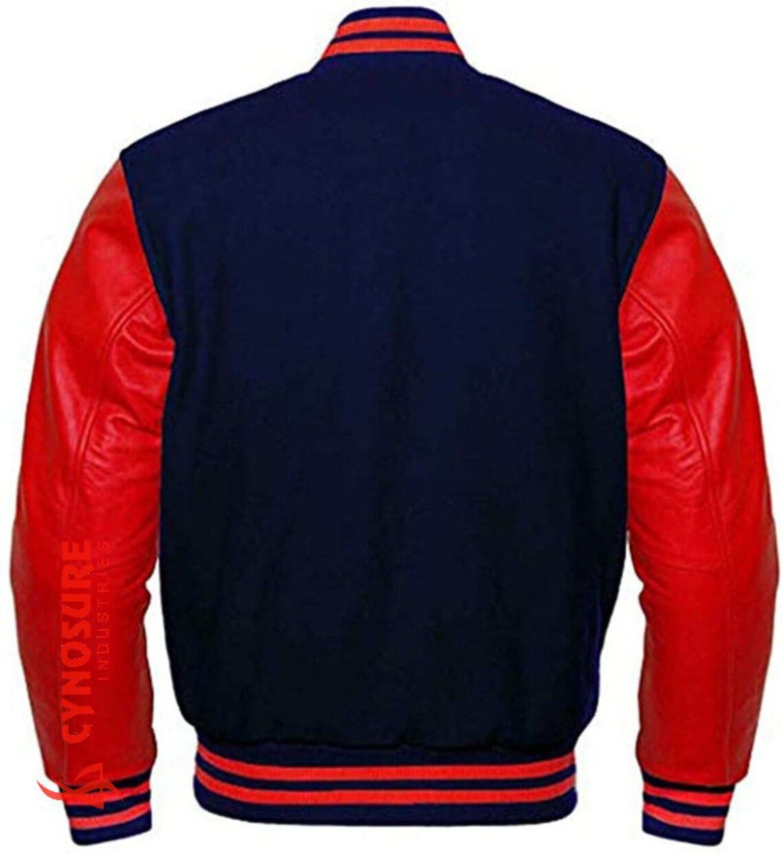 Genuine Leather Red Arms Varsity Jacket - Navy Wool Body Letterman ...