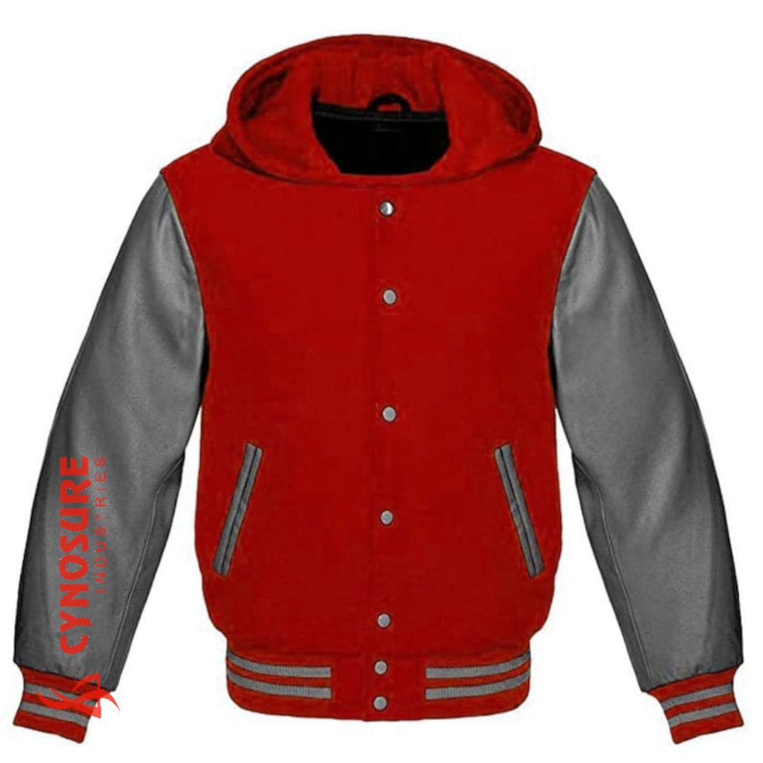 Custom College Baseball Jacket With Grey Leather Sleeves - Etsy