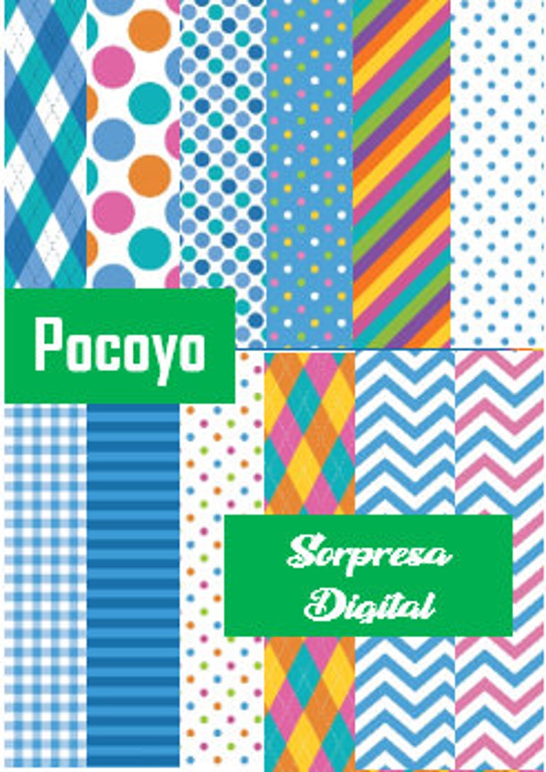 Pocoyo Digital Paper - Etsy