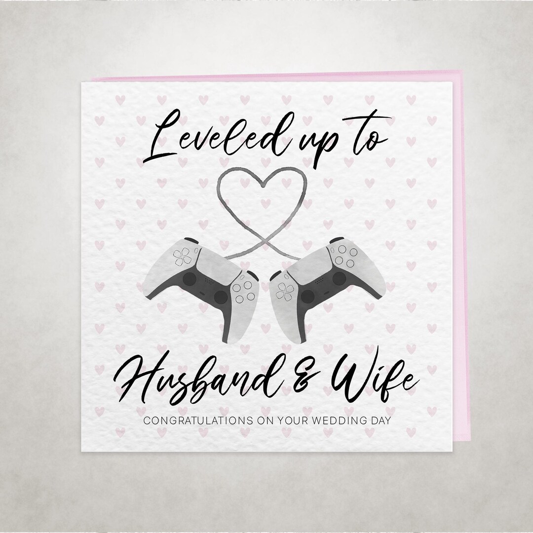Leveled up to Husband & Wife | Congratulations on Your Wedding Day Card ...