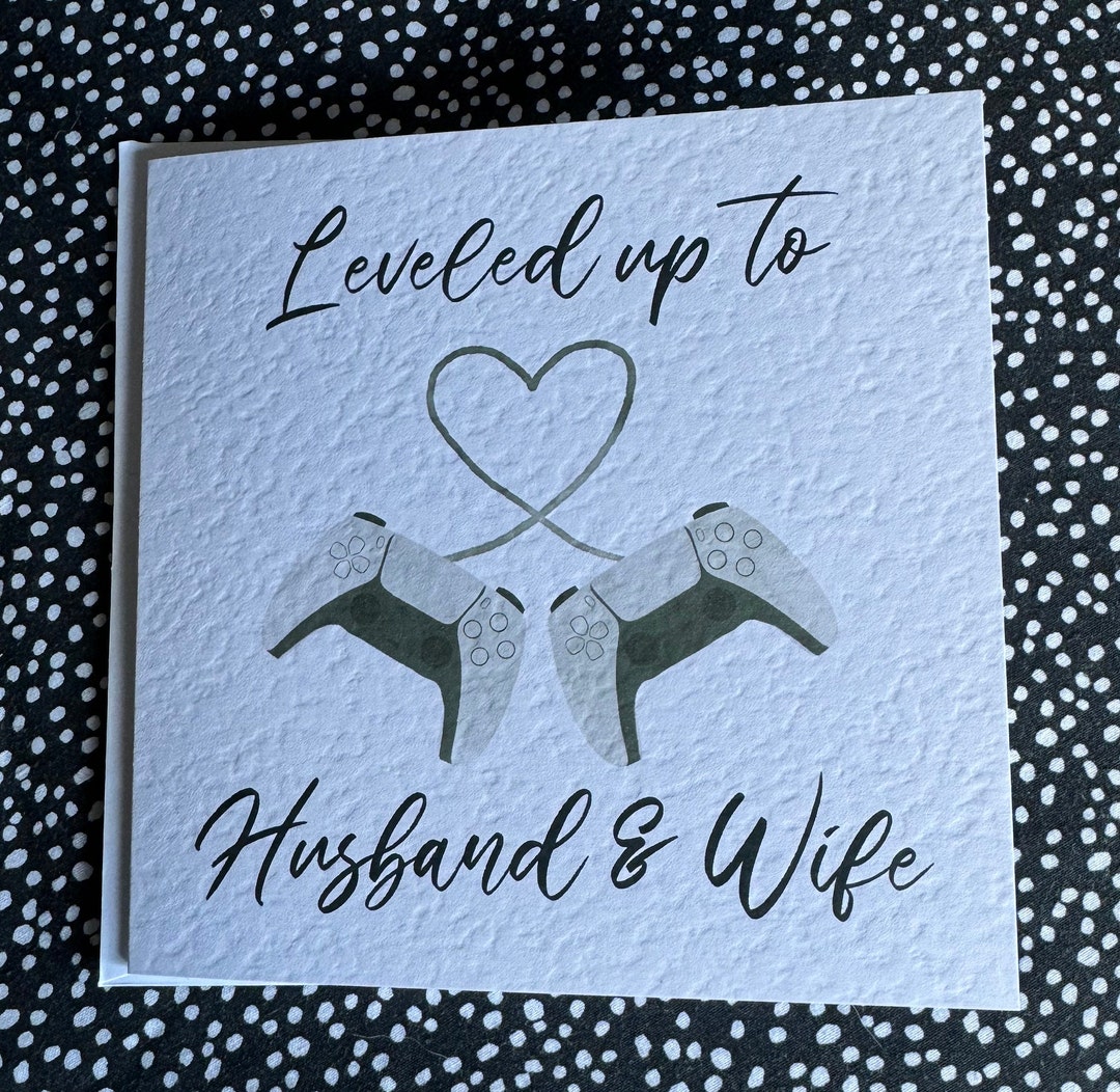 Leveled up to Husband & Wife | Congratulations on Your Wedding Day Card ...