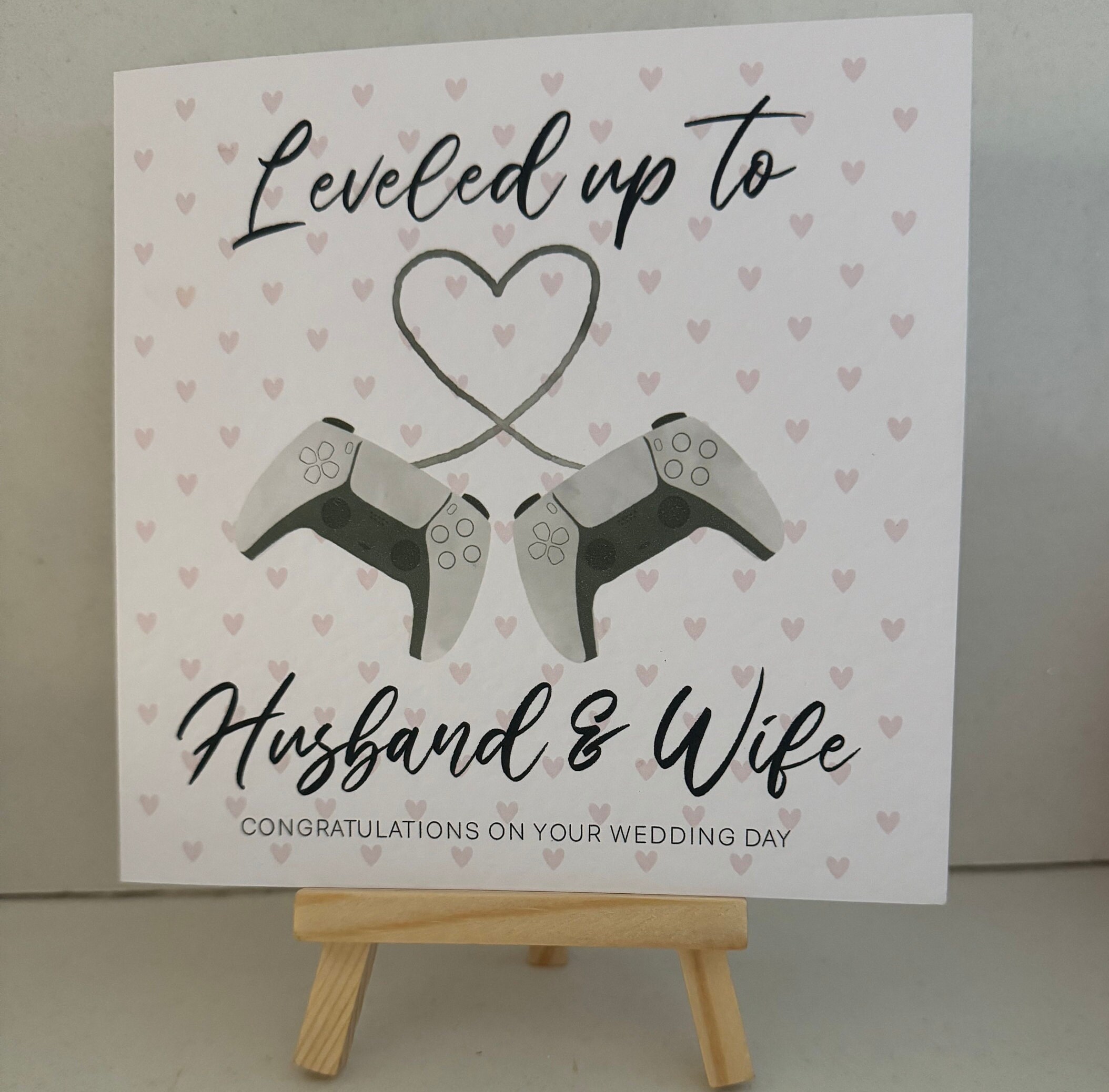 Leveled up to Husband & Wife | Congratulations on Your Wedding Day Card ...