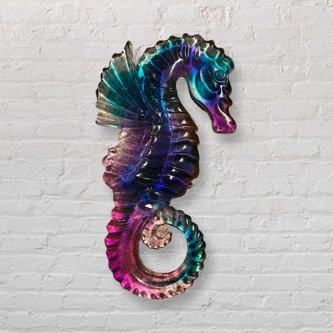 Resin Seahorse, Wall Art, Ocean Decor, Beach Decor, Ocean Figurine - Etsy