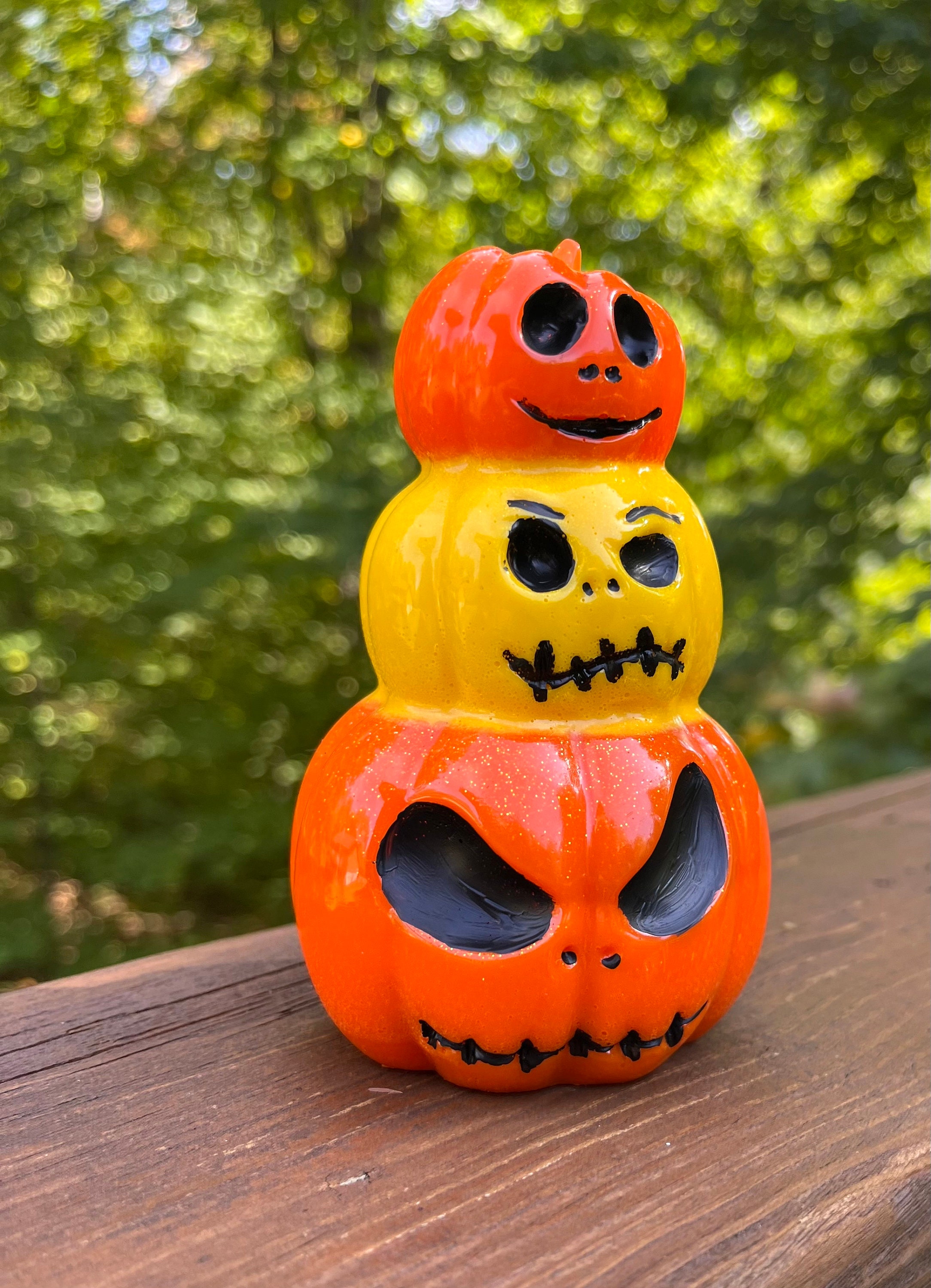 Resin Pumkin Stack Jack O Lantern Figurine Autumn Decor - Etsy