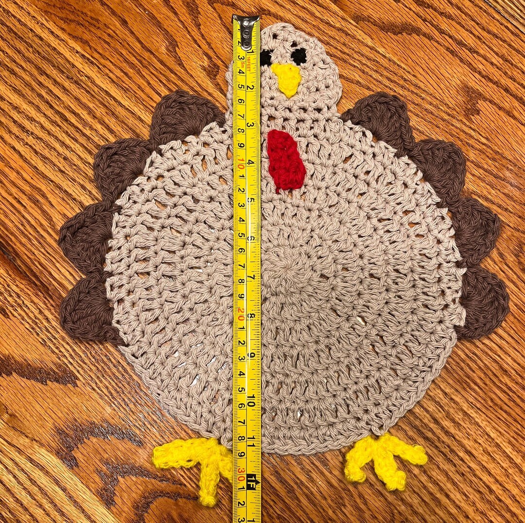 Crochet Turkey Mat, Turkey Potholder, Kitchen Pad, Plate Pad ...