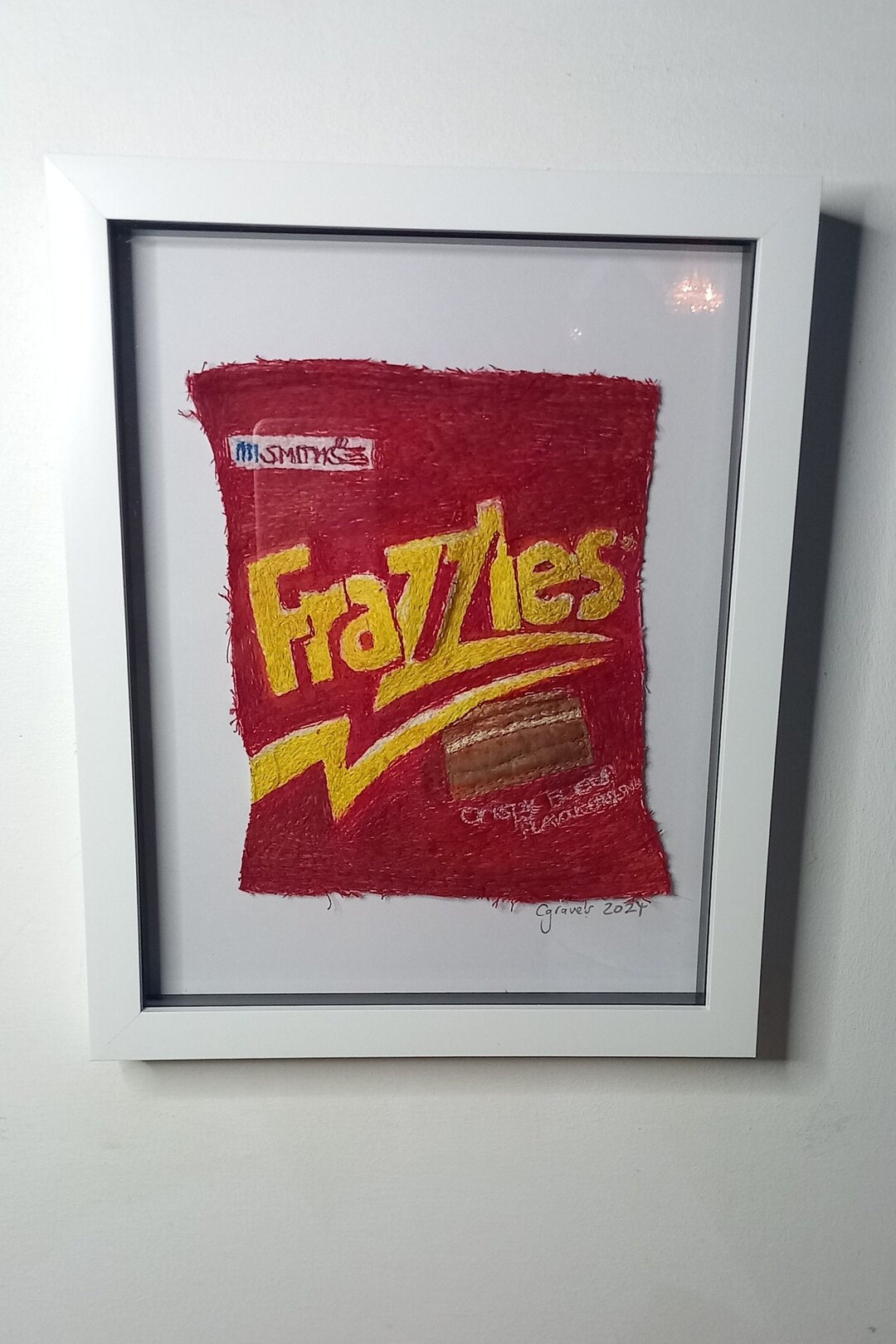 Frazzles Crisps Retro Food Embroidery - Food Illiustration Kitchen Wall ...