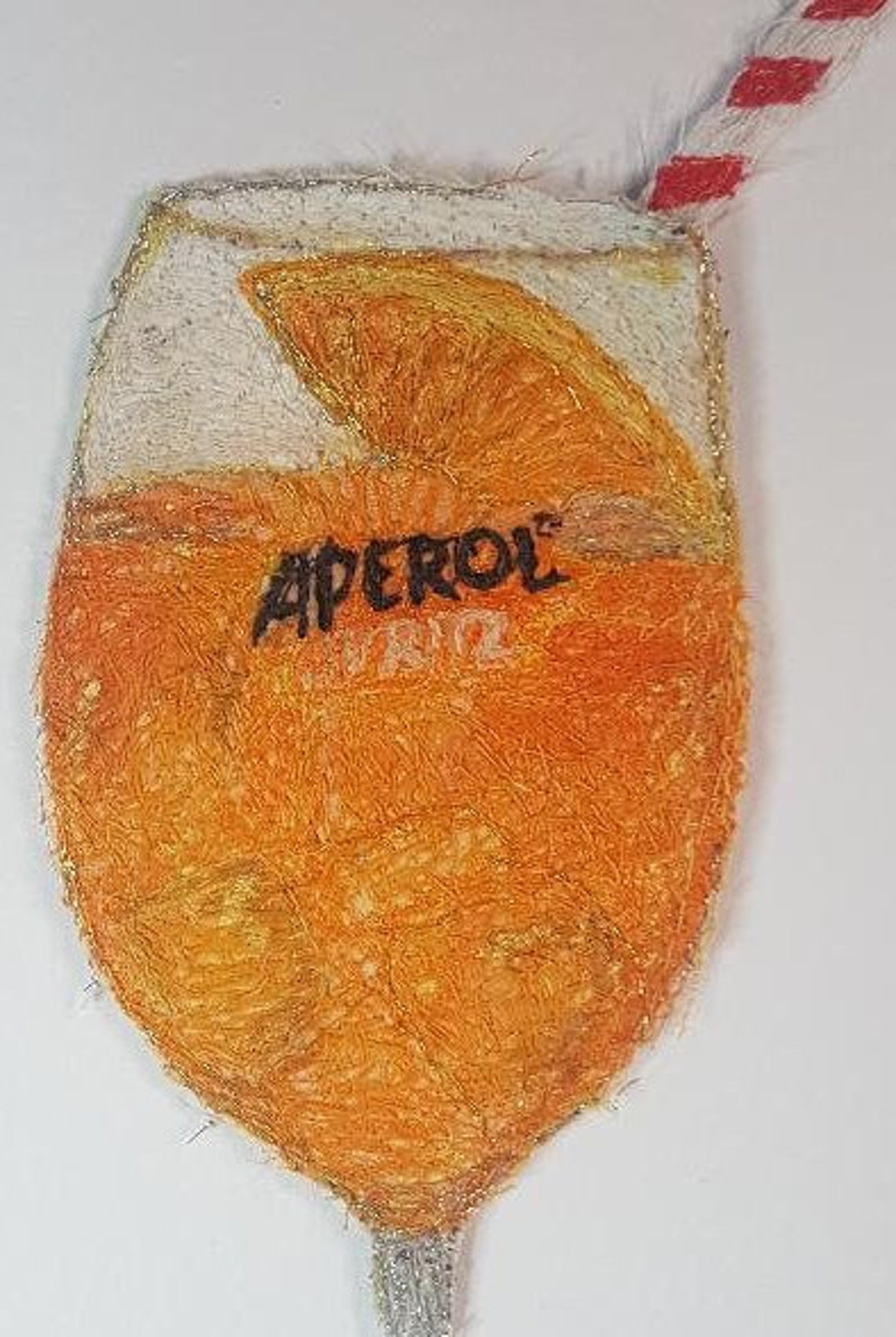 Aperol Spritz Cocktail free Motion Machine Embroidery | Etsy