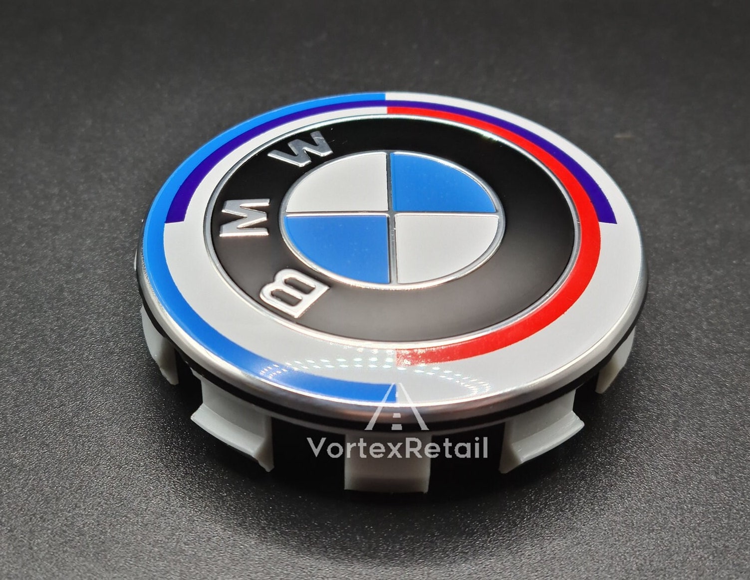 4X BMW 50th Anniversary Year Alloy Wheel Centre Hub Caps Badges ...