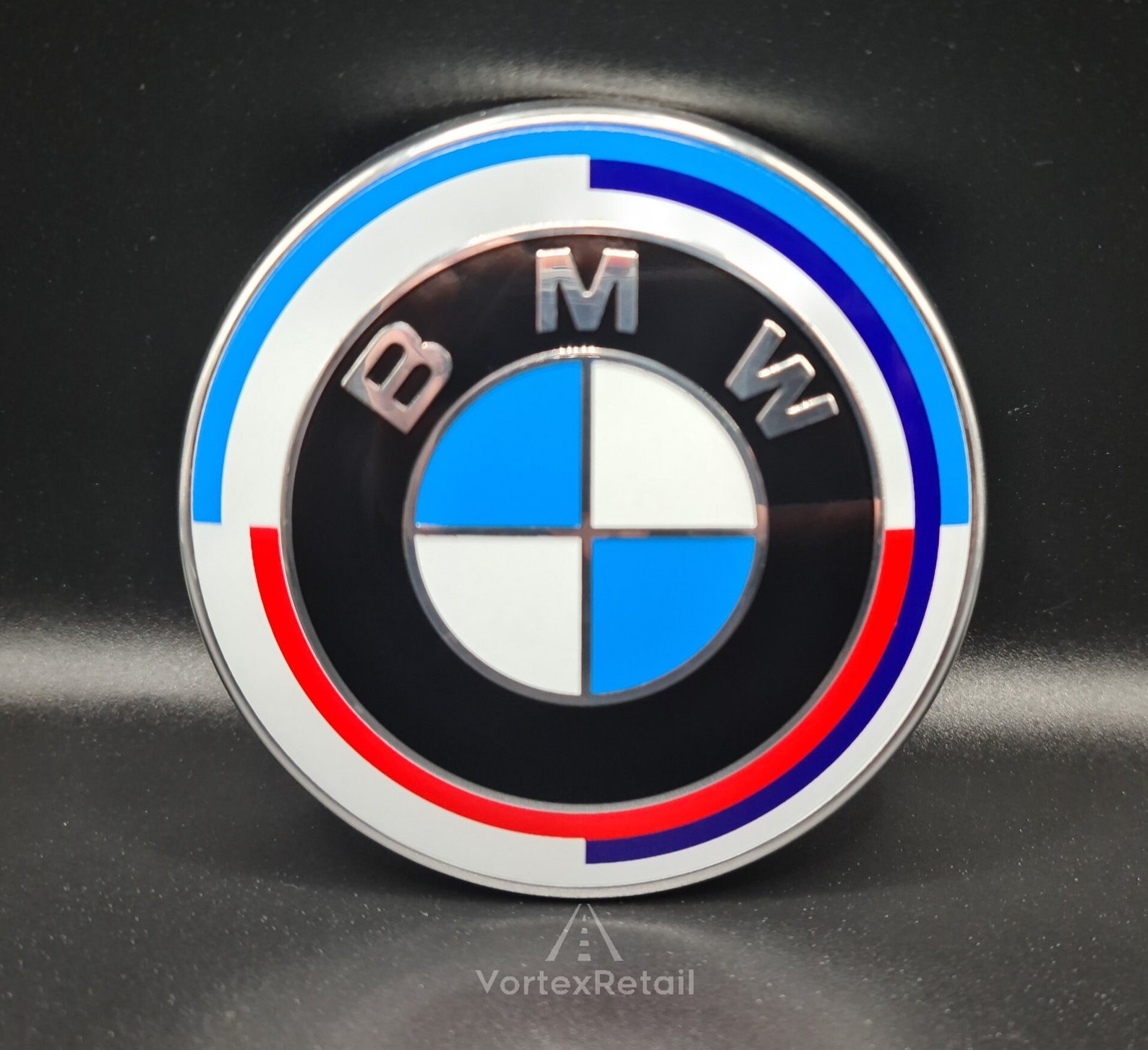 BMW 74mm 50th Year Anniversary Bonnet Emblem Badge Heritage F22 23 30 ...