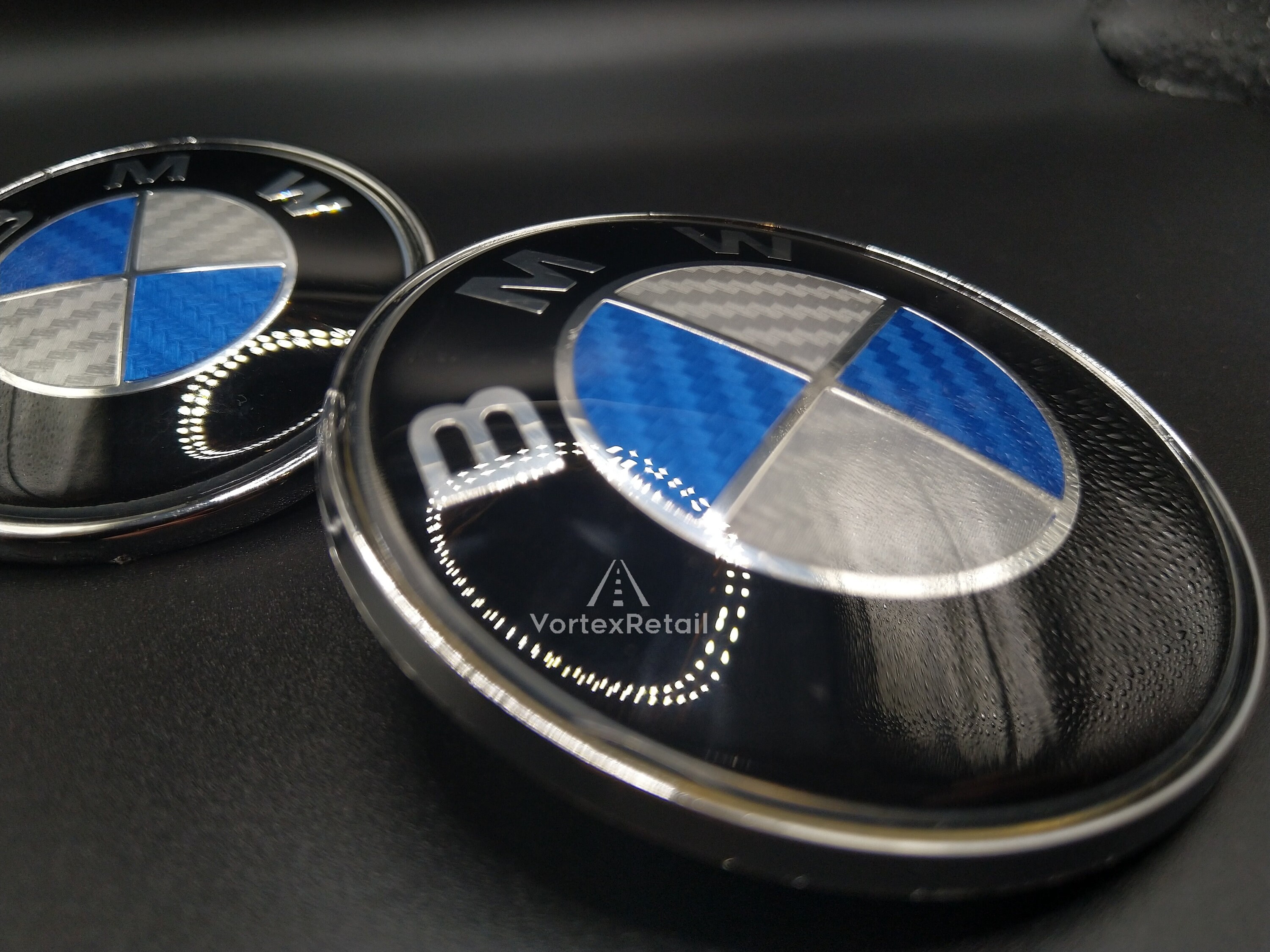 Set of 2 Carbon BMW Blue Front & Rear Badges Bonnet / Boot - Etsy