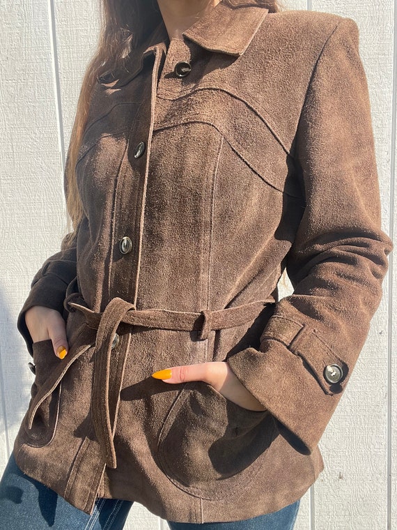 Vintage Leather Jacket with Tie - Gem