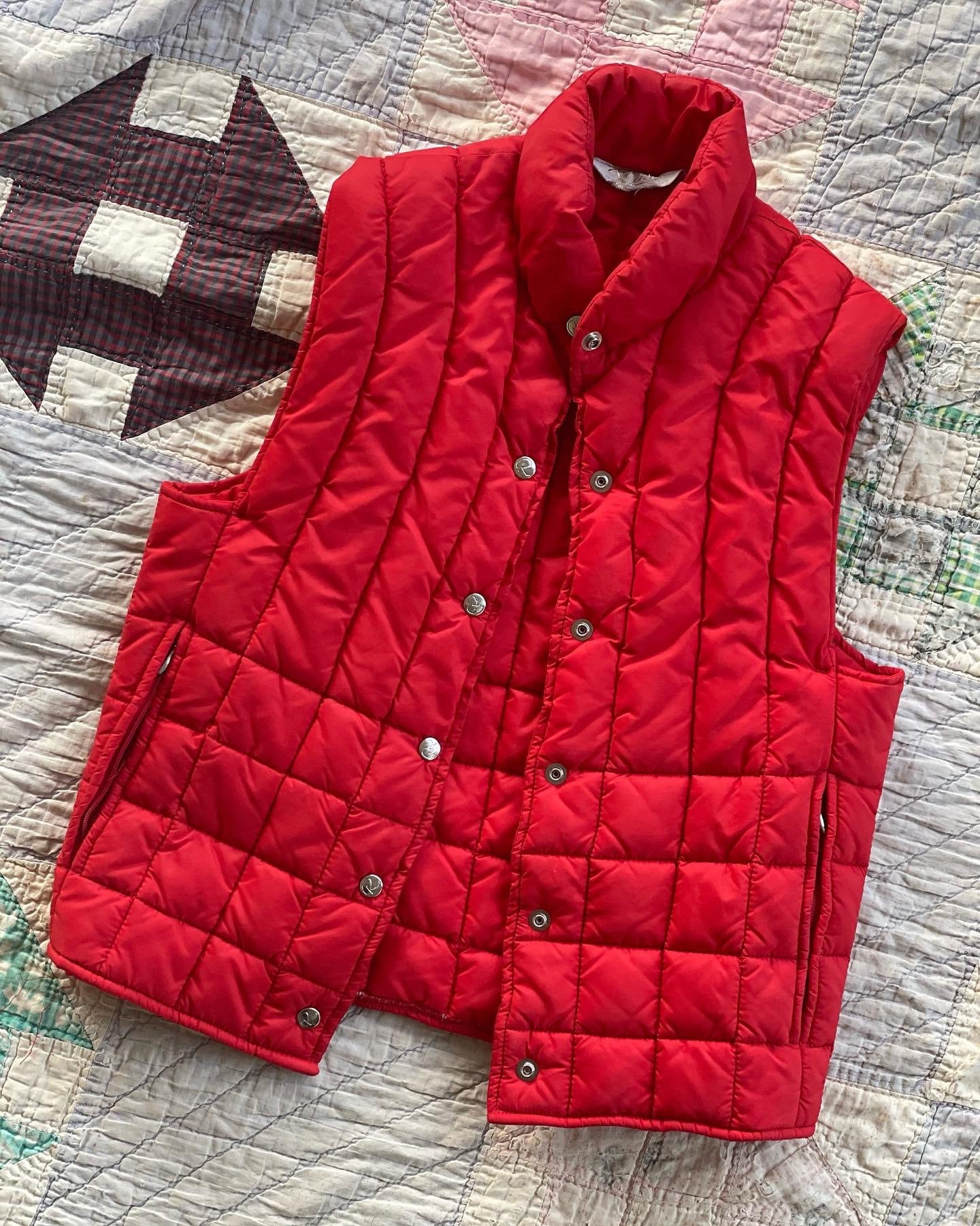 Vintage 70’s Red Puffer Vest - Etsy