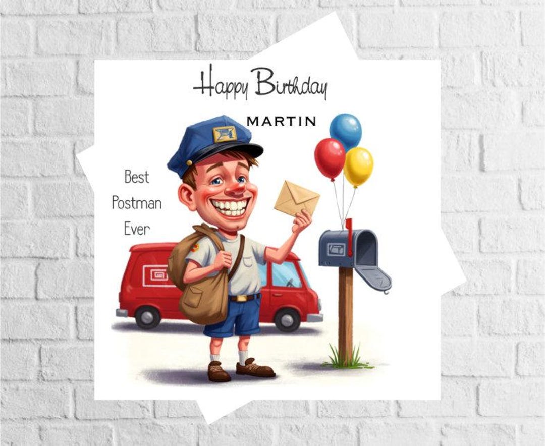 Personalised Birthday Card for a Postman, Postman Birthday - Etsy UK