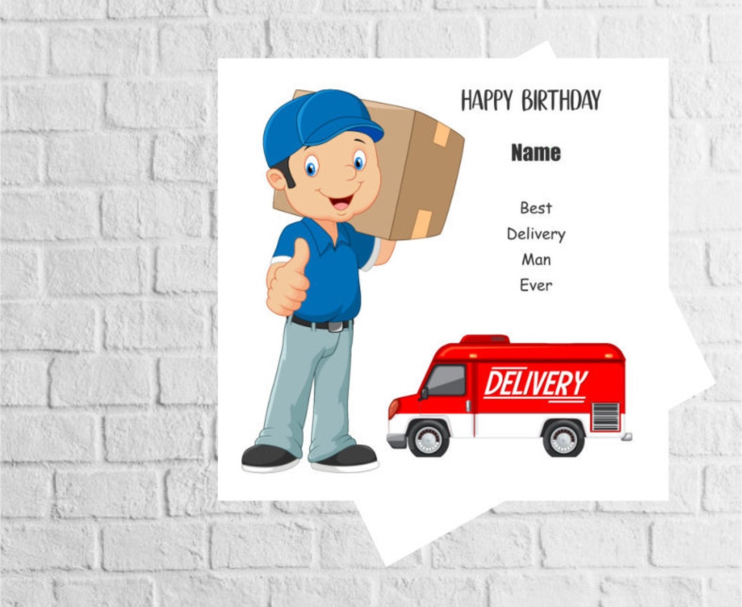 Personalised Birthday Card for a Parcel Delivery Man - Etsy