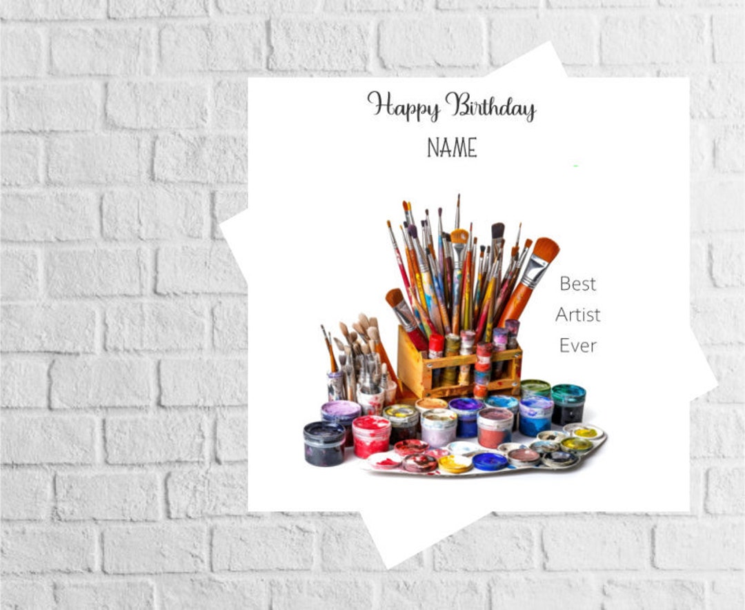 Personalised Birthday Card for an Artist Happy Birthday for a - Etsy