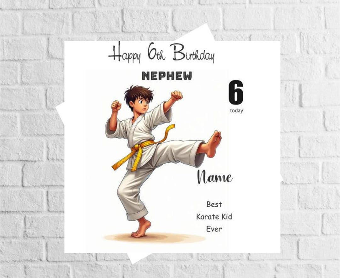 Personalised Birthday Card for a Karate Kid Any Age, 5,6,7,8,9,10 - Etsy