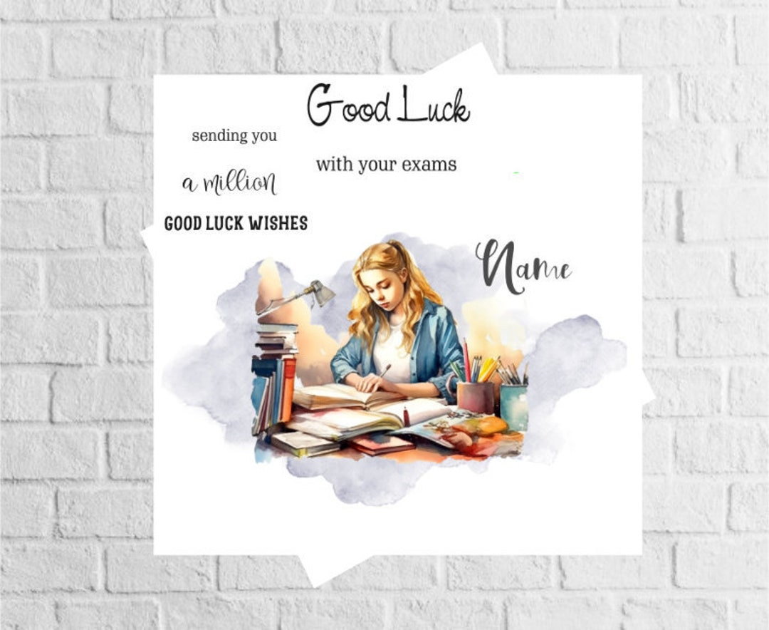 Good Luck With Exams, Student Good Luck Card, Good Luck in Exams for ...