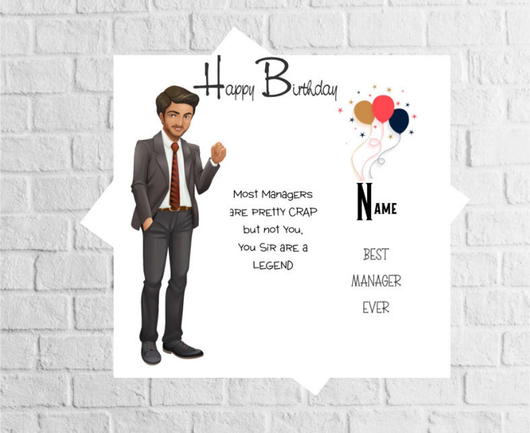 Personalised Birthday Card for a Manager - Etsy UK