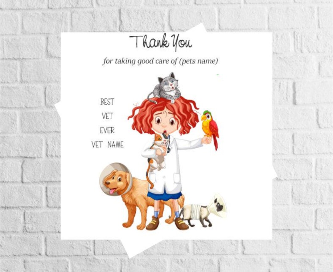 Thank You Card for a Vet, Thank You for Making My Pet Better - Etsy UK