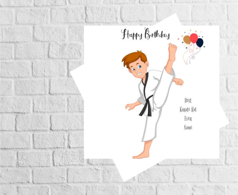 Personalised Birthday Card for a Karate Kid Any Age, 5,6,7,8,9,10 - Etsy