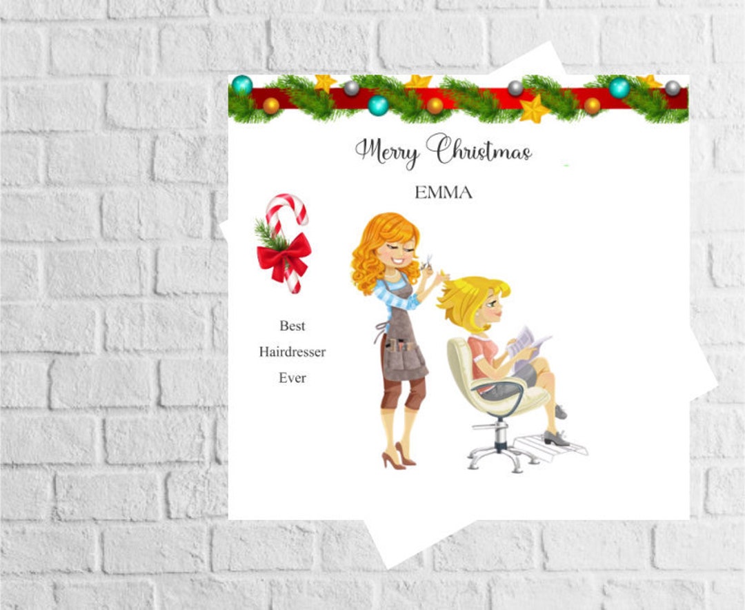 Personalised Christmas Card for a Hairdresser - Etsy UK