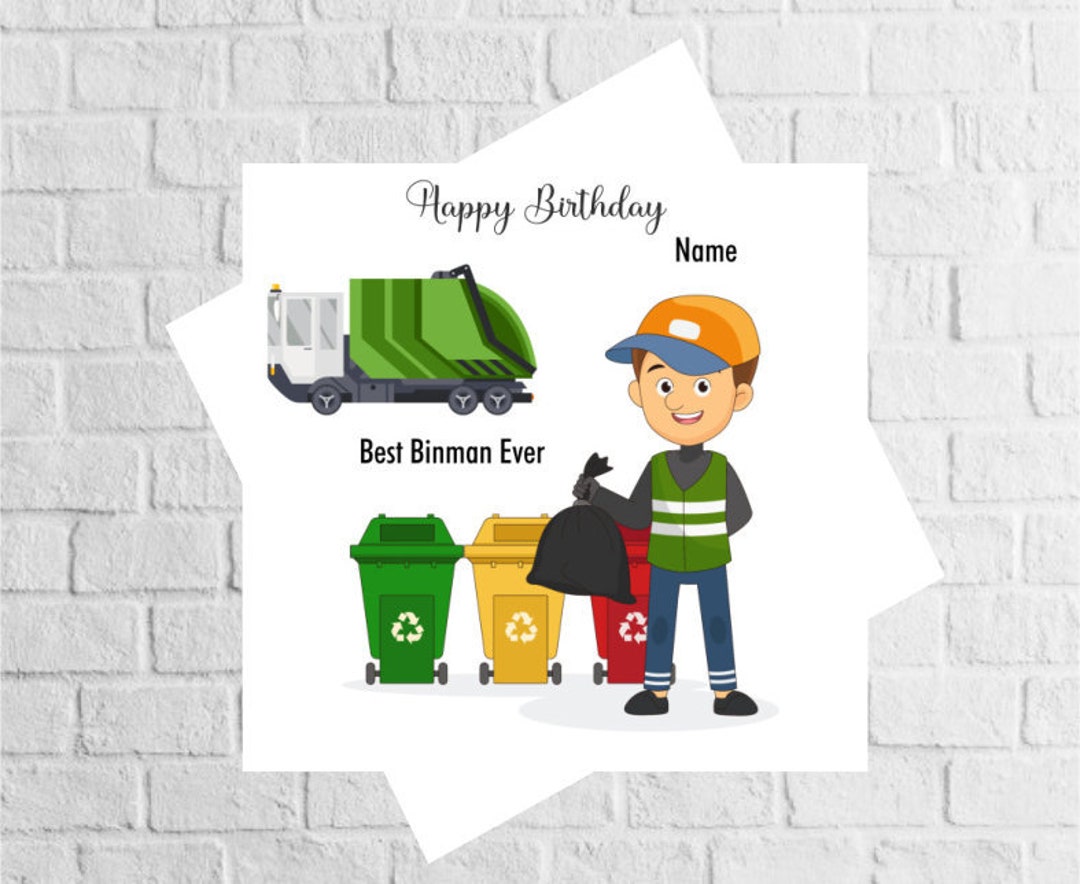 Personalised Birthday Card for a Binman, Refuse Collector. - Etsy