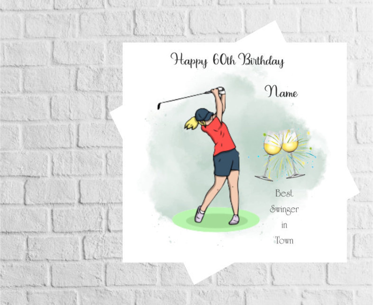 Personalised Birthday Card for a Female Golfer Any Age Golf - Etsy