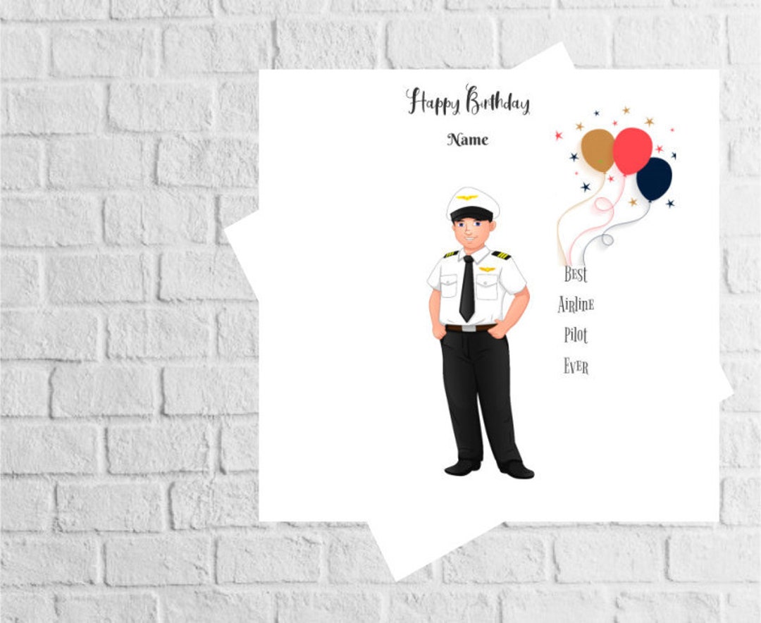 Personalised Birthday Card for a Pilot - Etsy