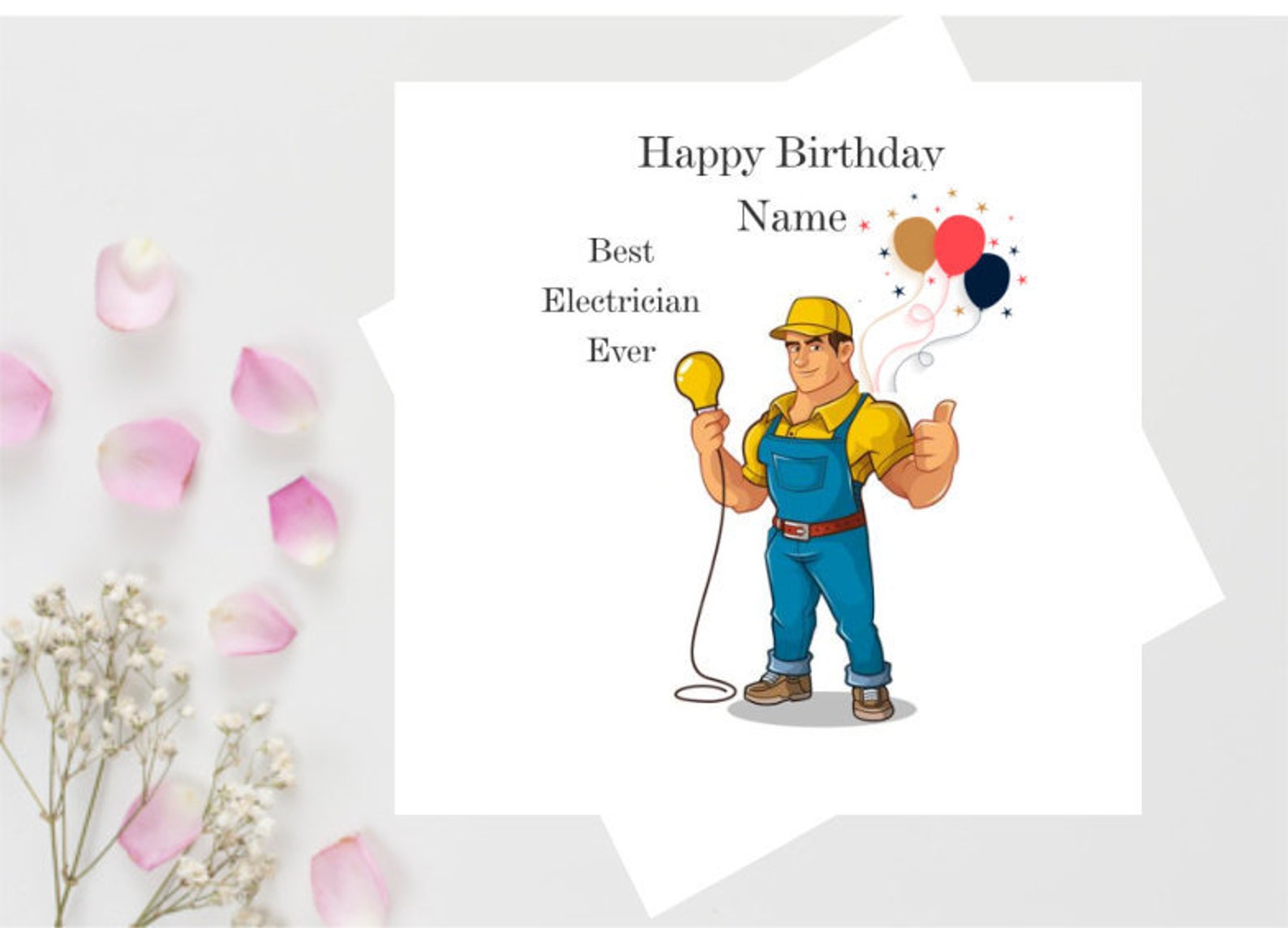 Personalised Birthday Card for an Electrician Happy Birthday - Etsy UK