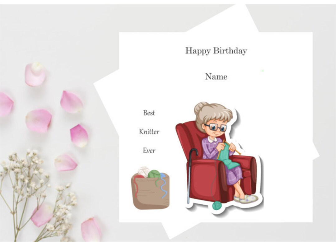 Personalised Knitting Birthday Card Card for Knitter Birthday - Etsy