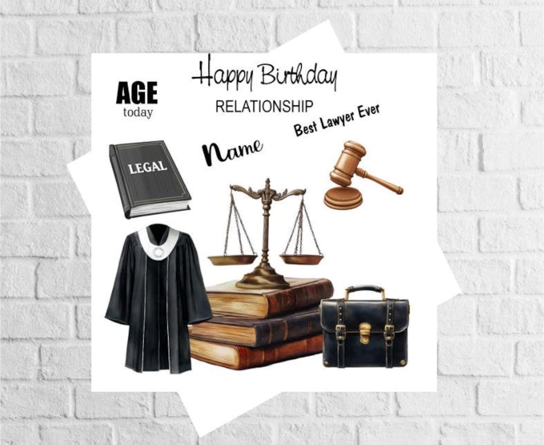 Personalised Birthday Card for a Lawyer, Law Student, Solicitor, Judge ...