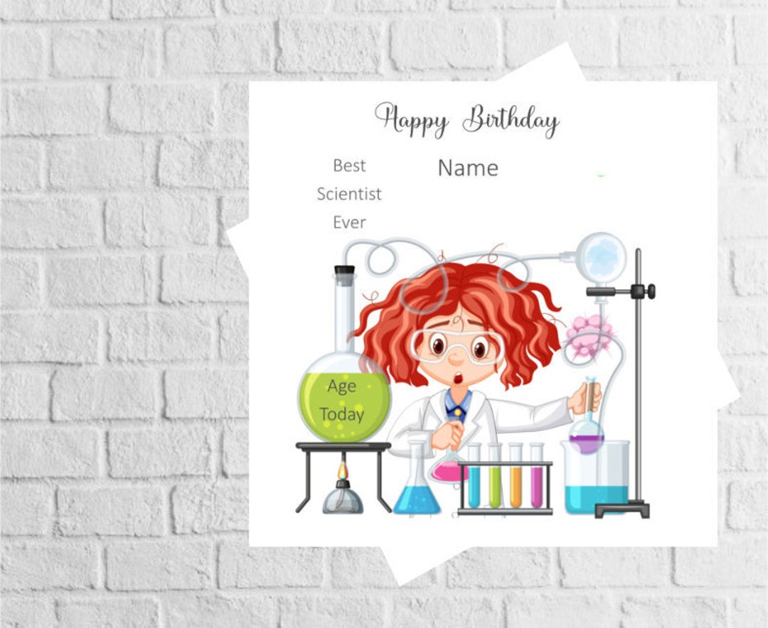 Personalised Birthday Card for a Scientist, Happy Birthday Scientist - Etsy