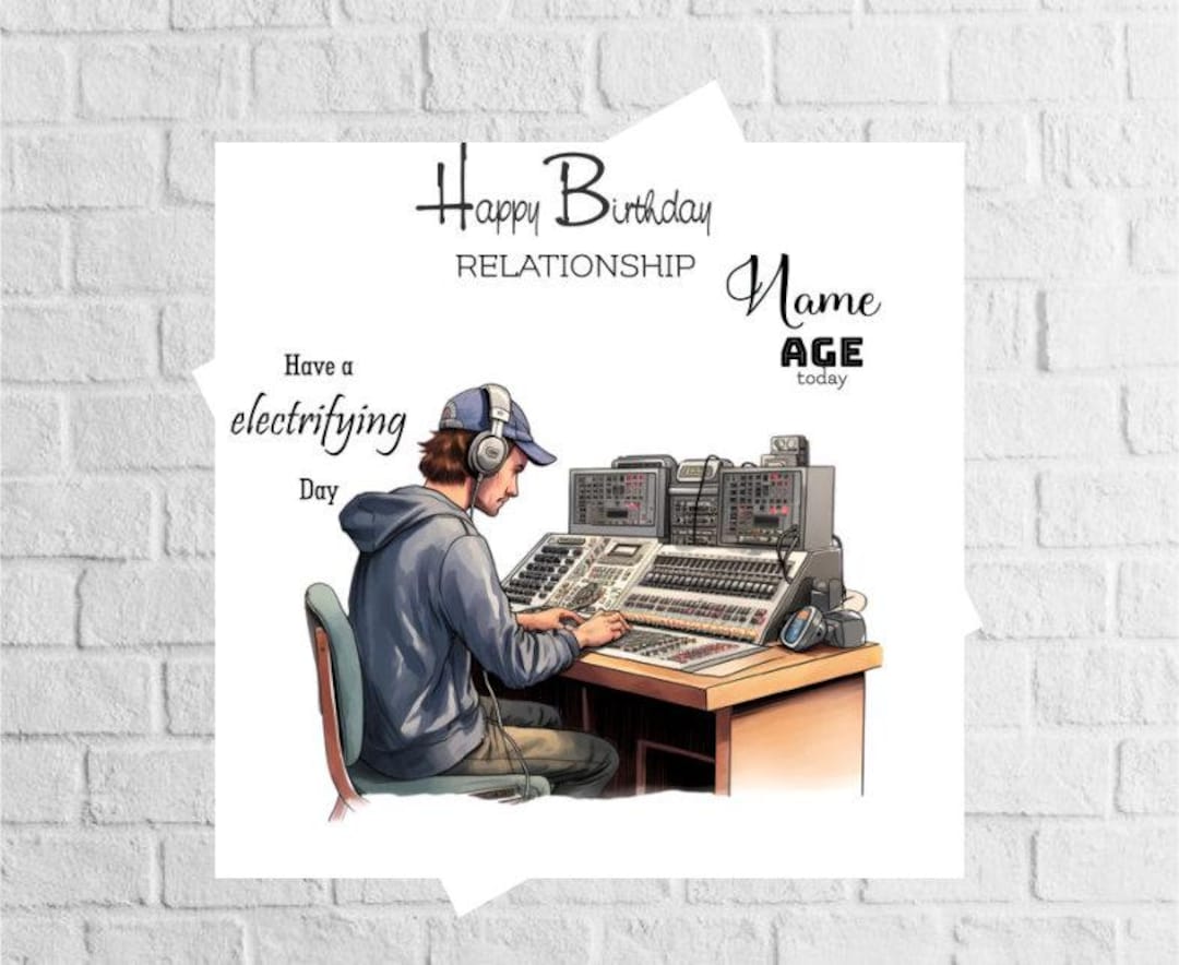 Personalised Birthday Card for a Audio Engineer, Sound Engineer, Audio ...