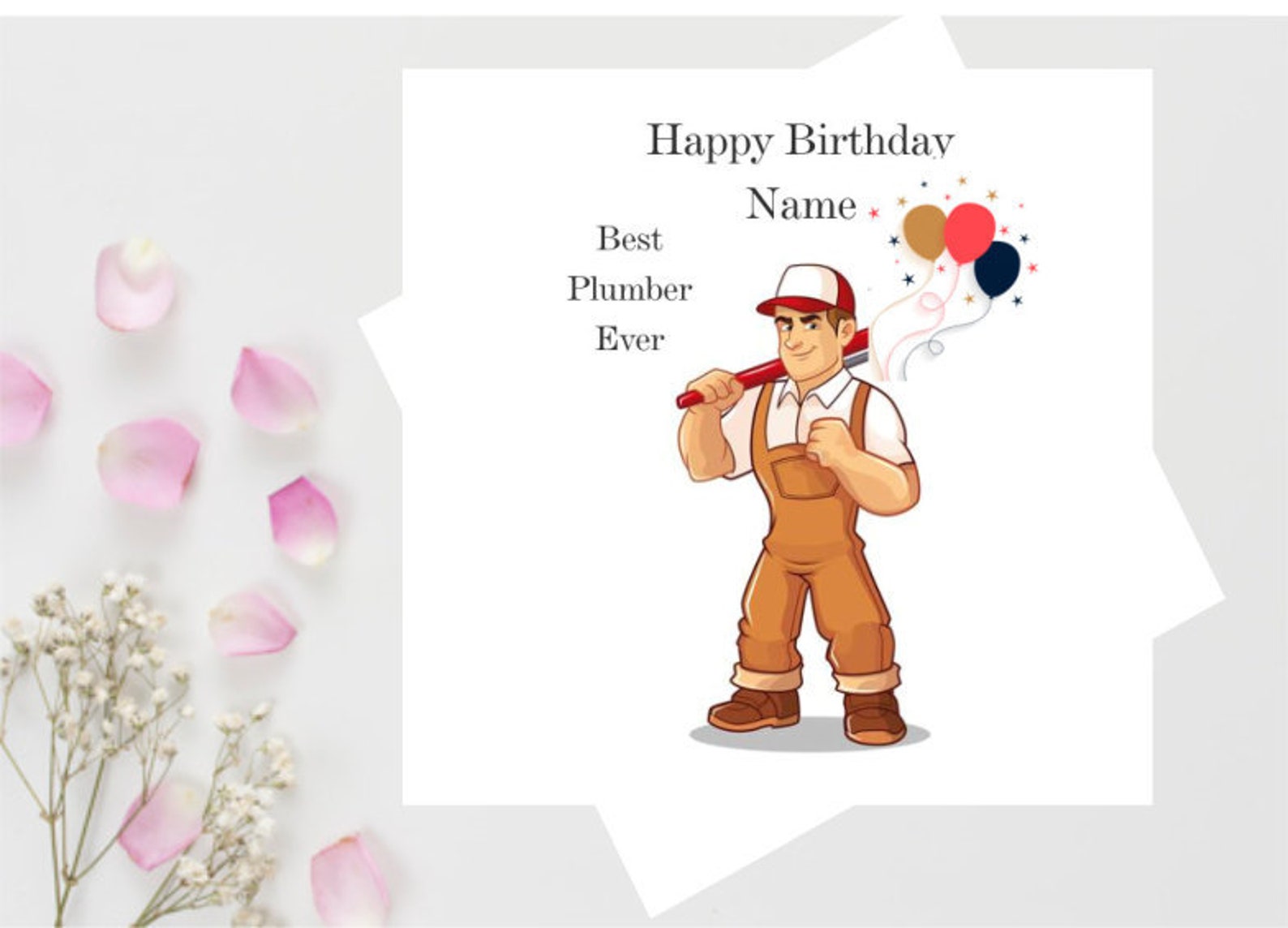 Personalised Birthday Card for a Plumber Happy Birthday - Etsy UK