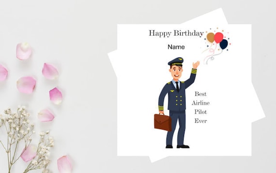 Personalised Birthday Card for a Pilot | Etsy