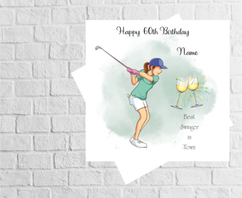 Personalised Birthday Card for a Female Golfer Any Age Golf - Etsy