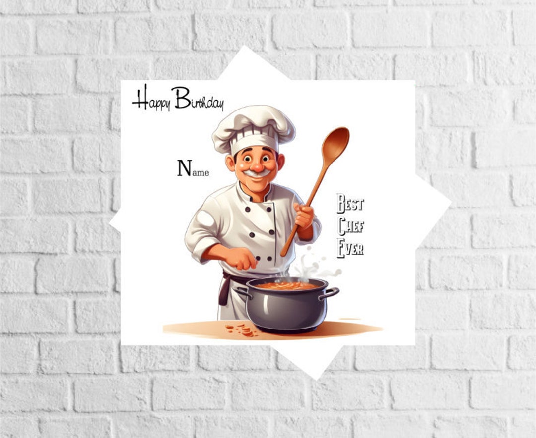 Personalised Birthday Card for a Chef, Happy Birthday Chef Personalised ...