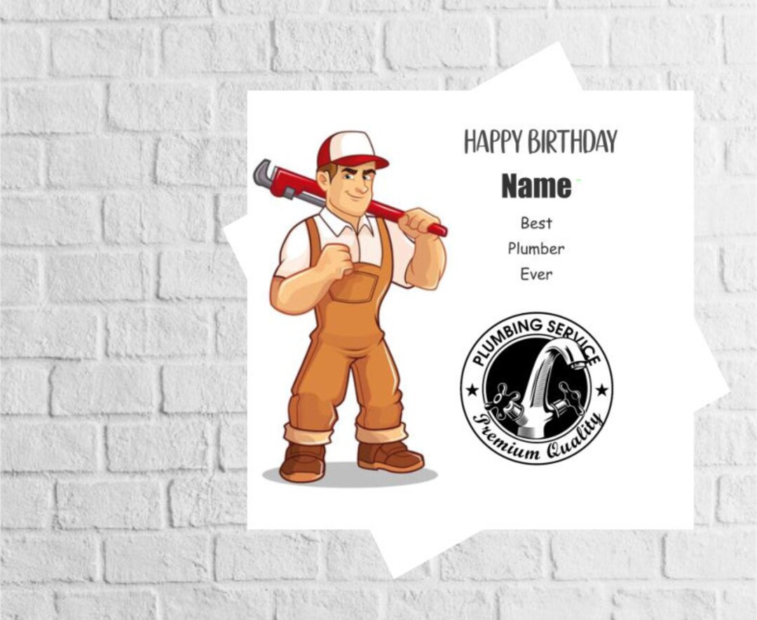 Personalised Birthday Card for a Plumber Happy Birthday Plumber - Etsy UK