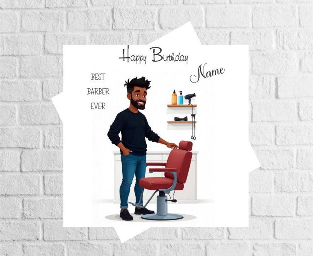 Personalised Birthday Card for a Black Male Hairdresser/barber - Etsy