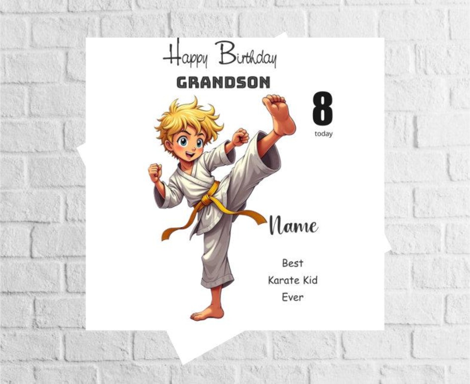 Personalised Birthday Card for a Karate Kid Any Age, 5,6,7,8,9,10 - Etsy